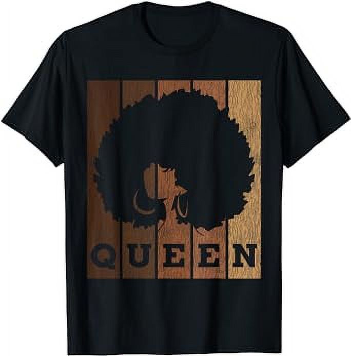 Vintage African Afro Queen Pride Melanin Black Queen Girl T-Shirt ...