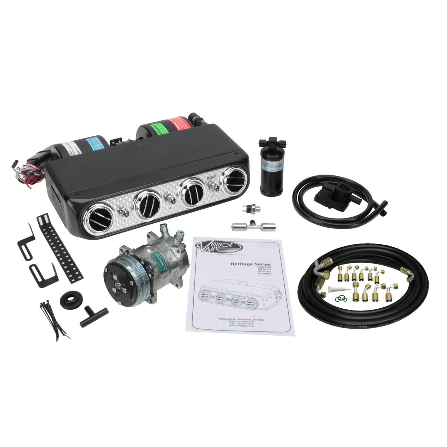 Vintage Air 981414 Underdash Heat & A/C Kit, Engine Turned Insert ...
