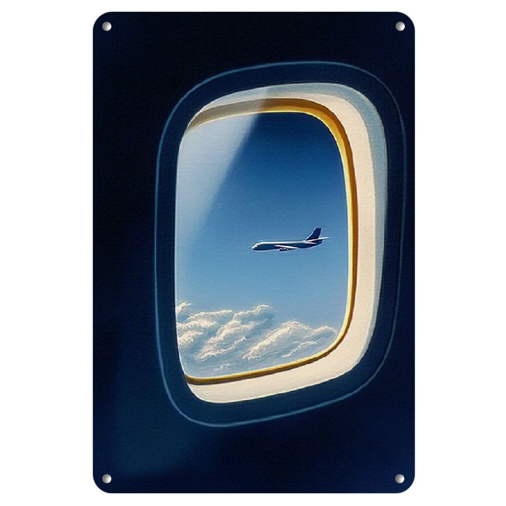 Vintage Airliner Window Metal Tin Sign - 8x12 Inch, Pre-Drilled for ...