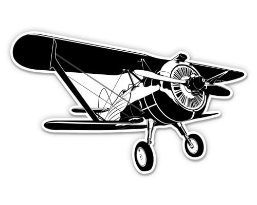 Vintage Airplane Biplane - 5" Vinyl Sticker - For Car Laptop I-Pad ...