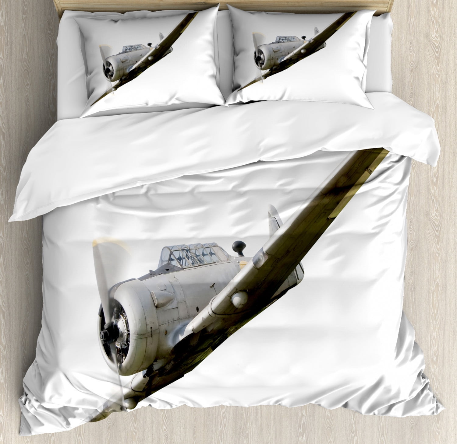 Vintage Airplane Duvet Cover Set Queen Size, Historical Vintage ...