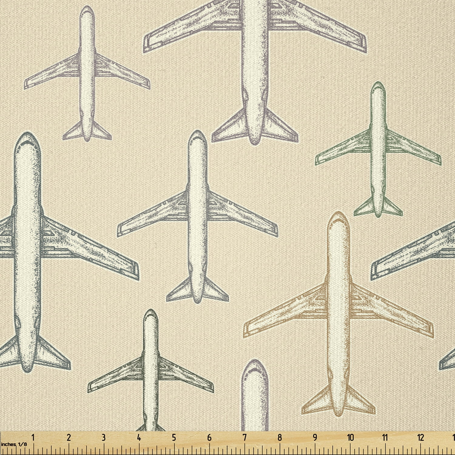 Vintage Airplane Fabric by The Yard, Transportation Vacation Themed ...