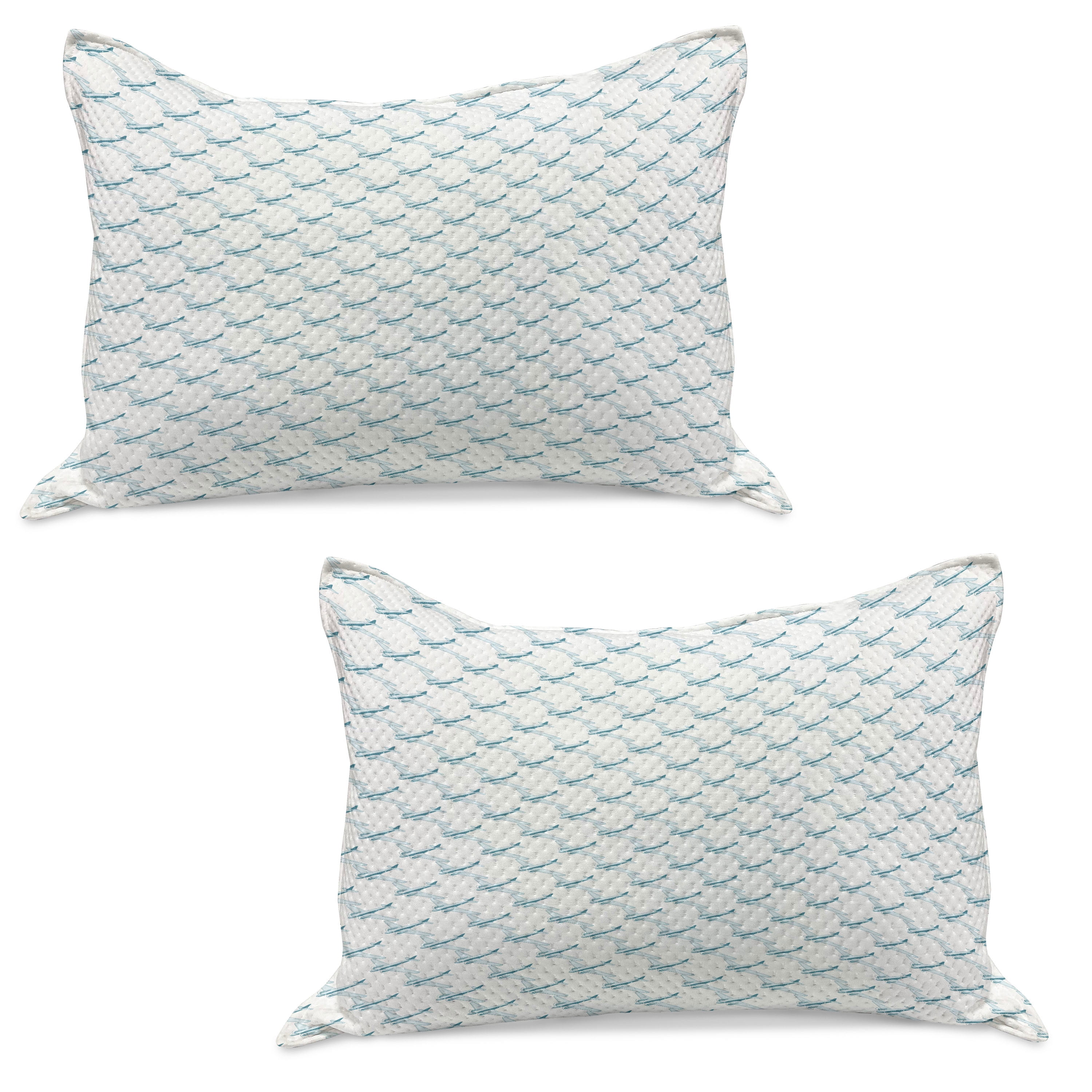 Vintage Airplane Knitted Quilt Pillowcover Set of 2, Retro Travel ...