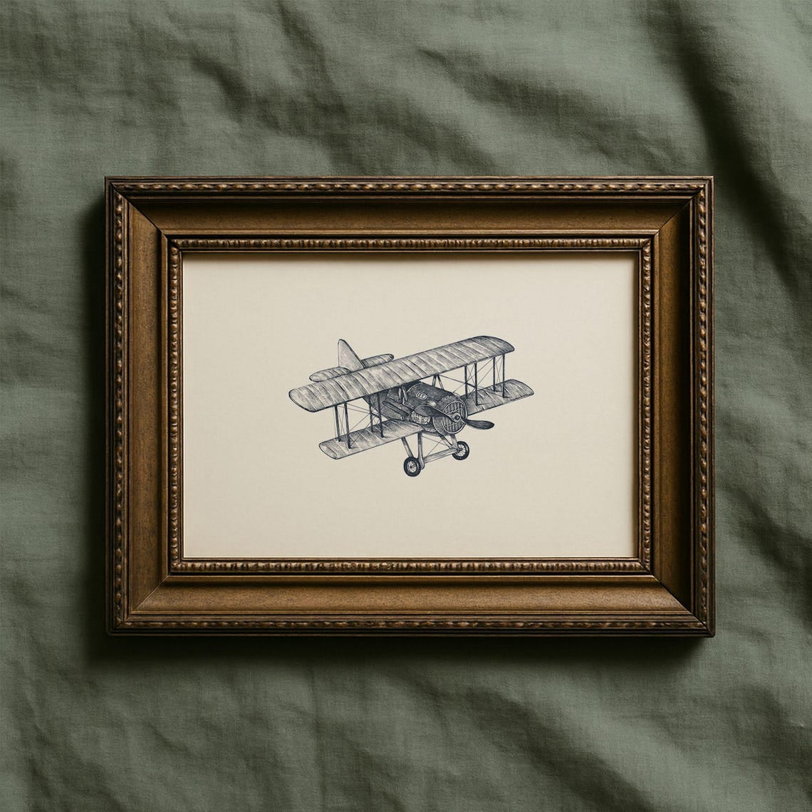 Vintage Airplane Print, Off,White Background Pen Illustration, Rustic ...