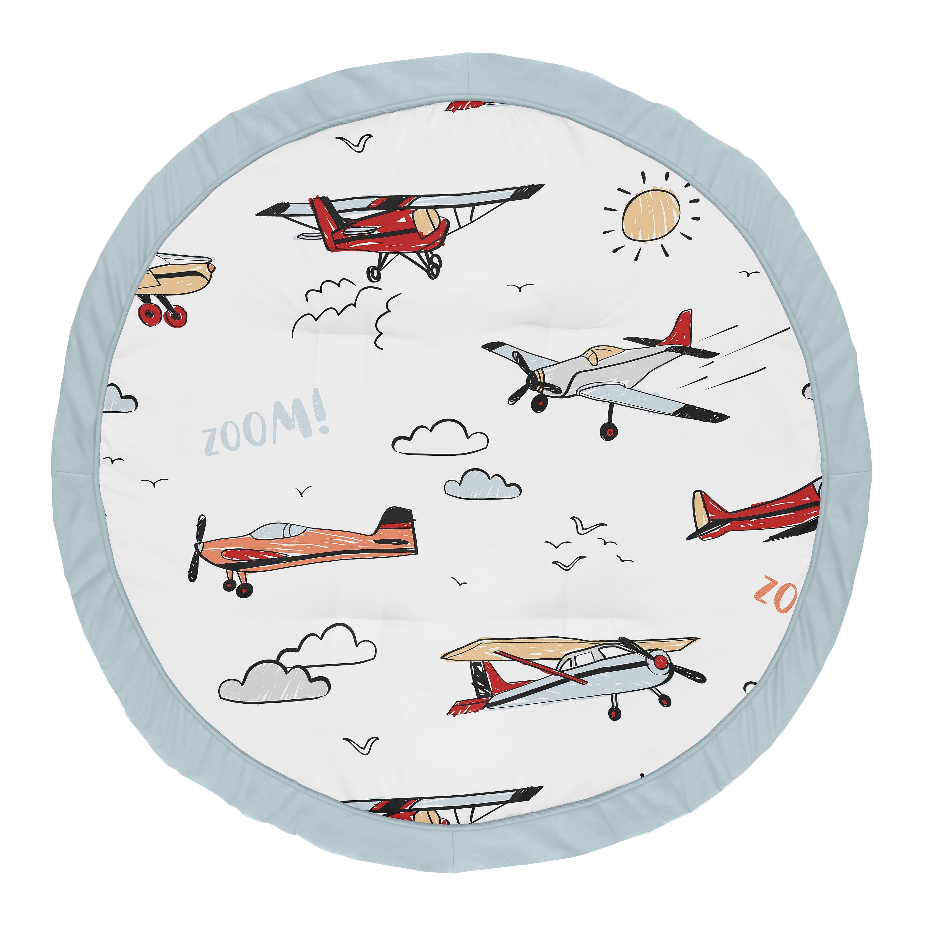 Sweet Jojo Designs Airplane Red Blue and White Baby Play Mat - Walmart.com