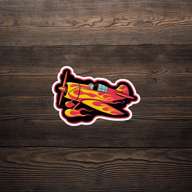 Vintage Airplane Sticker - Retro Aircraft Decal For Aviation ...
