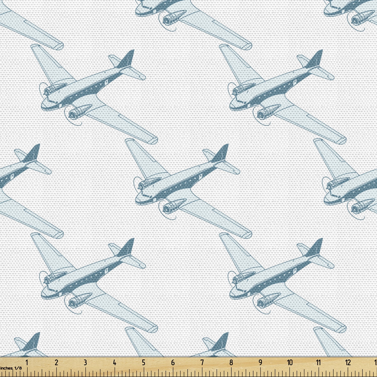Ambesonne Vintage Airplane Fabric by the Yard Upholstery, Travel ...