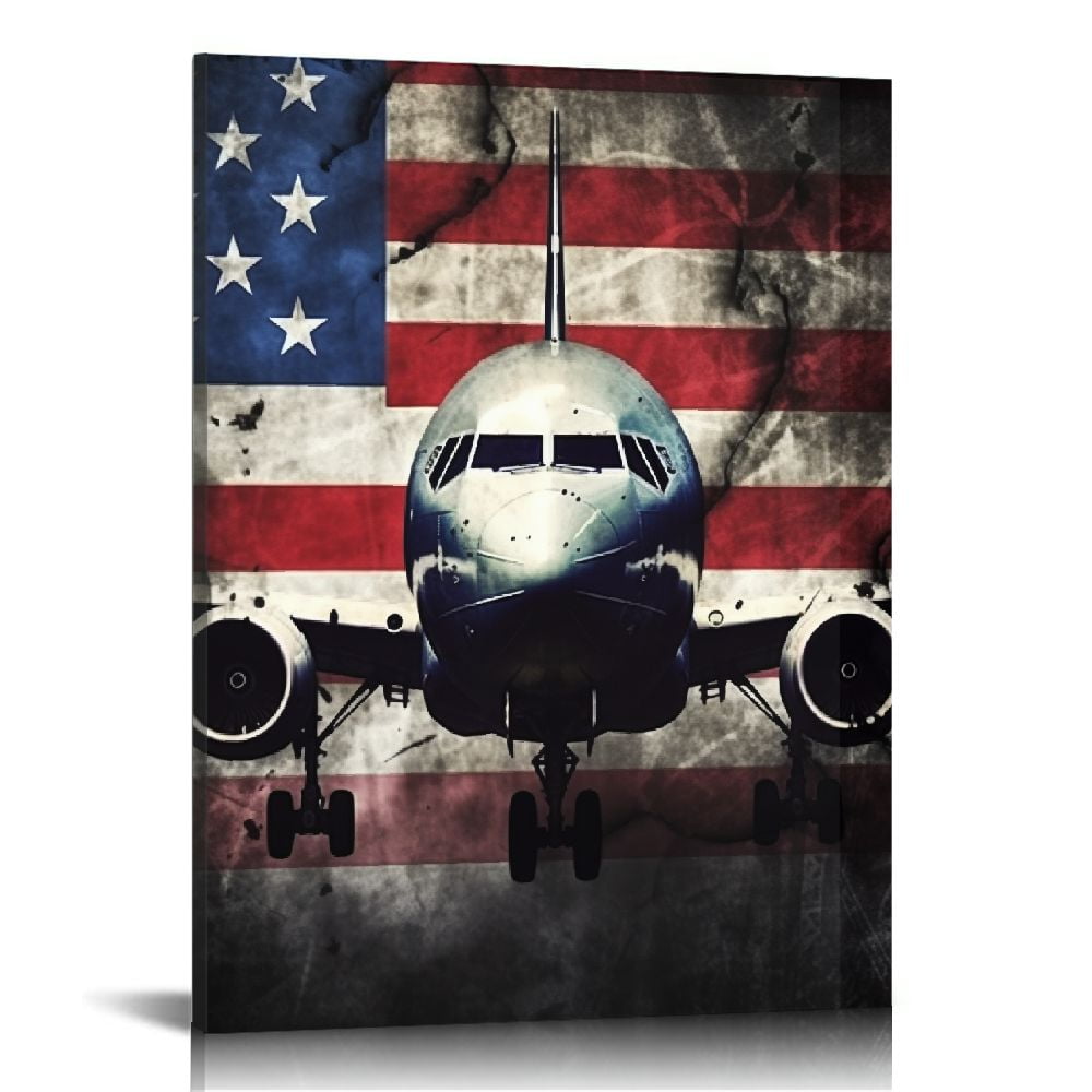 Vintage Airplane Wall Art for Boy Room Decor Aviation Propeller Canvas ...