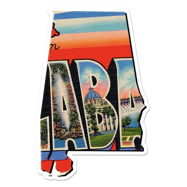 Vintage Alabama State Sticker Phone Decal Water Bottle Stickers Car ...