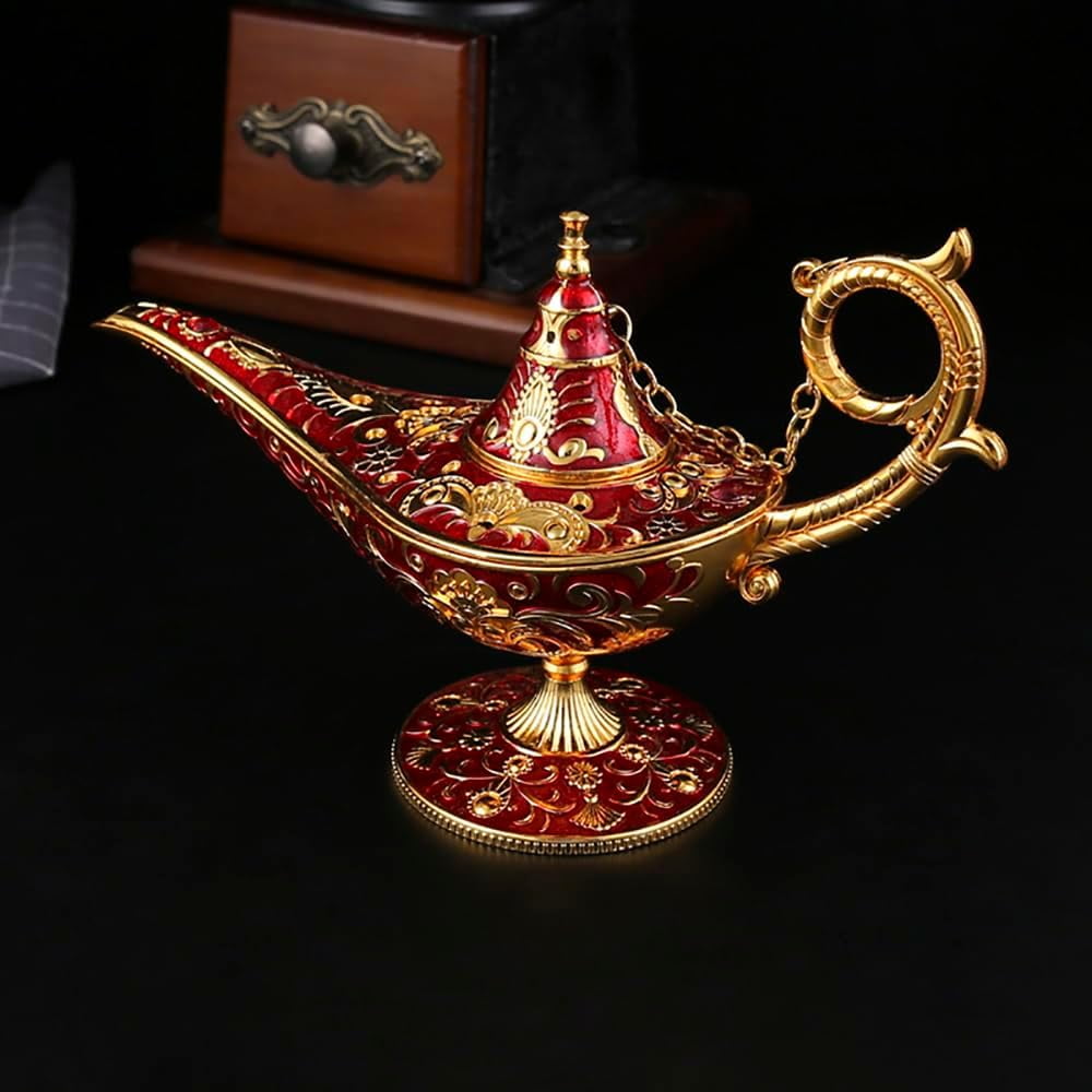 Vintage Aladdin Magic Genie Lamp - Arabian Costume Props Lamp Pot Classic Home Table Decoration ...