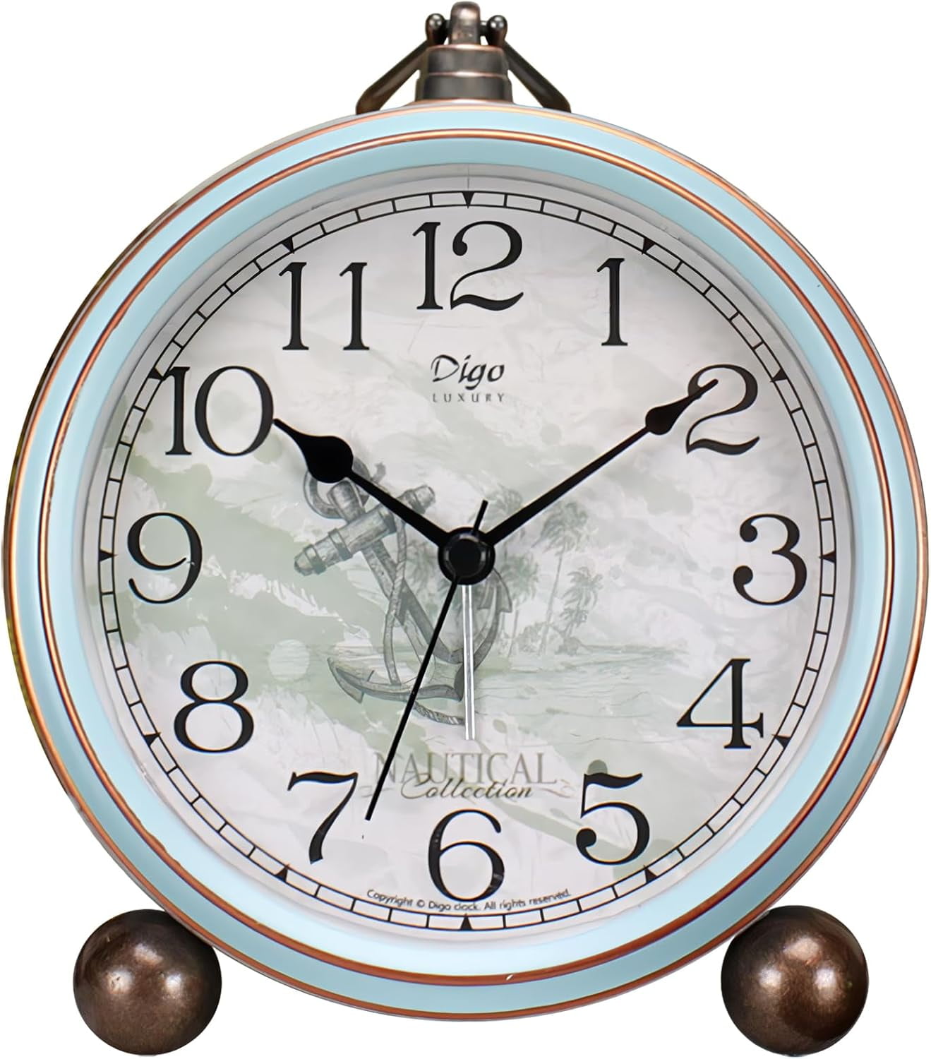 Vintage Alarm Clock, Silent Non Ticking Desk Clock, Battery Operated ...