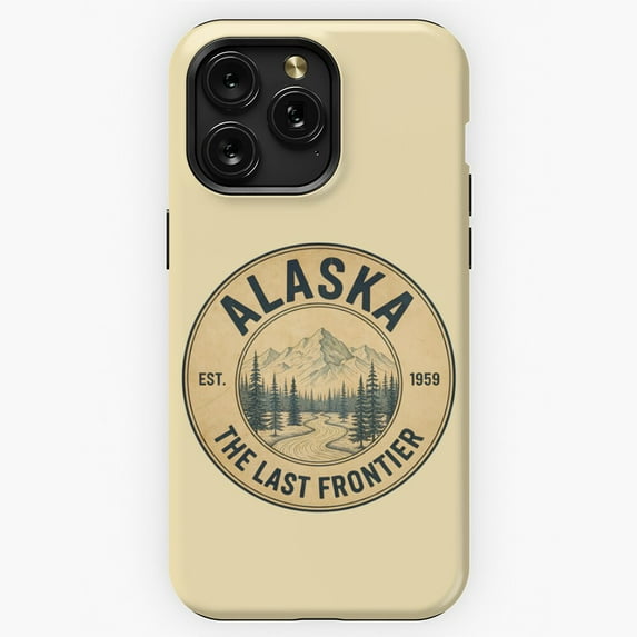 Vintage Alaska Badge The Last Frontier Adventure iPhone Case 17 16 15 ...