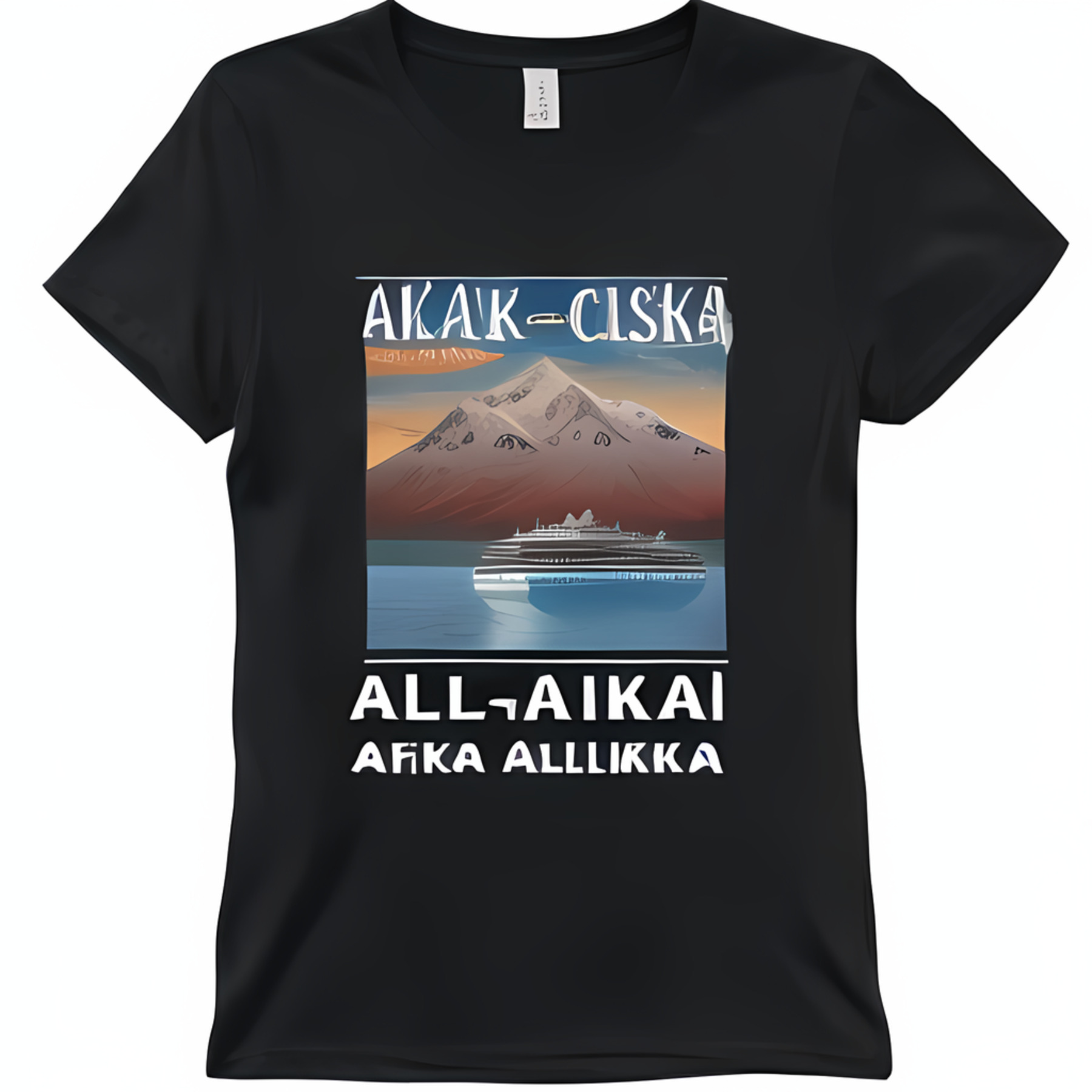 Vintage Alaskan Cruise Ship T-Shirt with ALLIKAI Design Stylish Black T ...