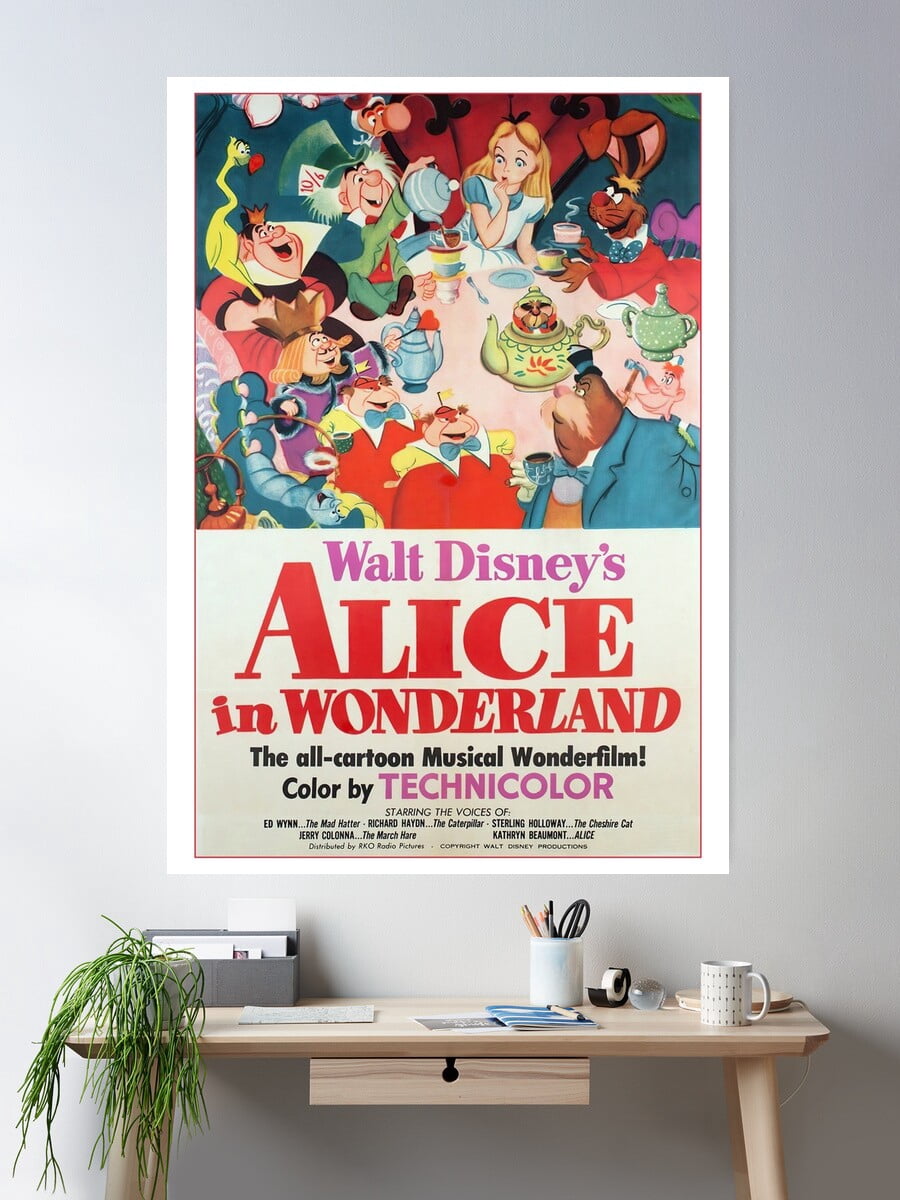 Vintage Alice In Wonderland Poster Poster Wall Art, Modern Wall Decor ...