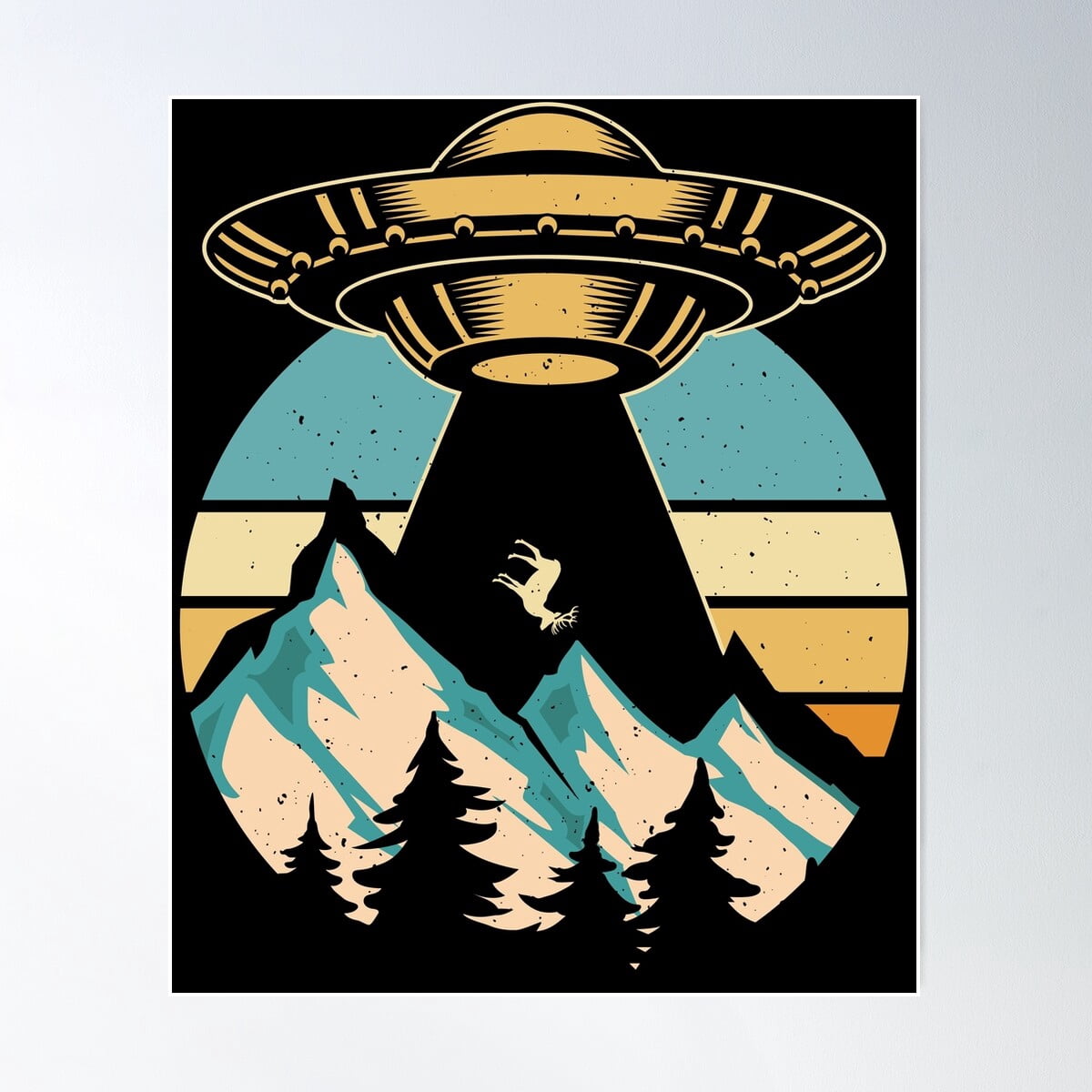 Vintage Alien Ufo Abduction Deer Alien, Funny Retro Aliens Design Gift ...