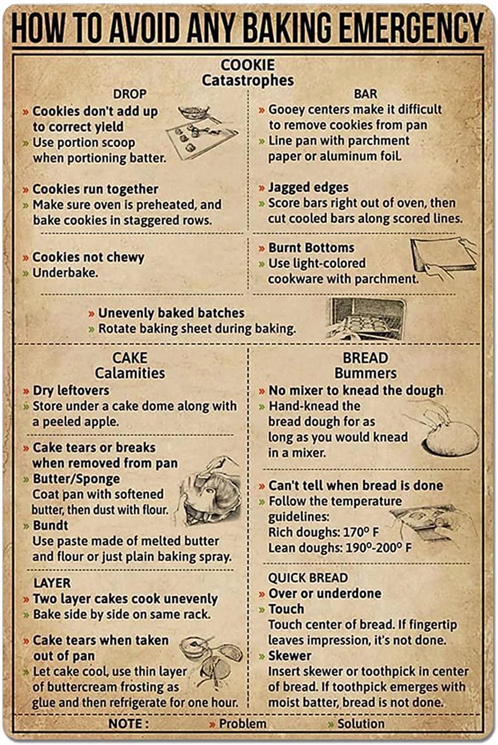 Vintage Aluminum Sign Baking Knowledge Metal Tin Sign How to Avoid Any ...