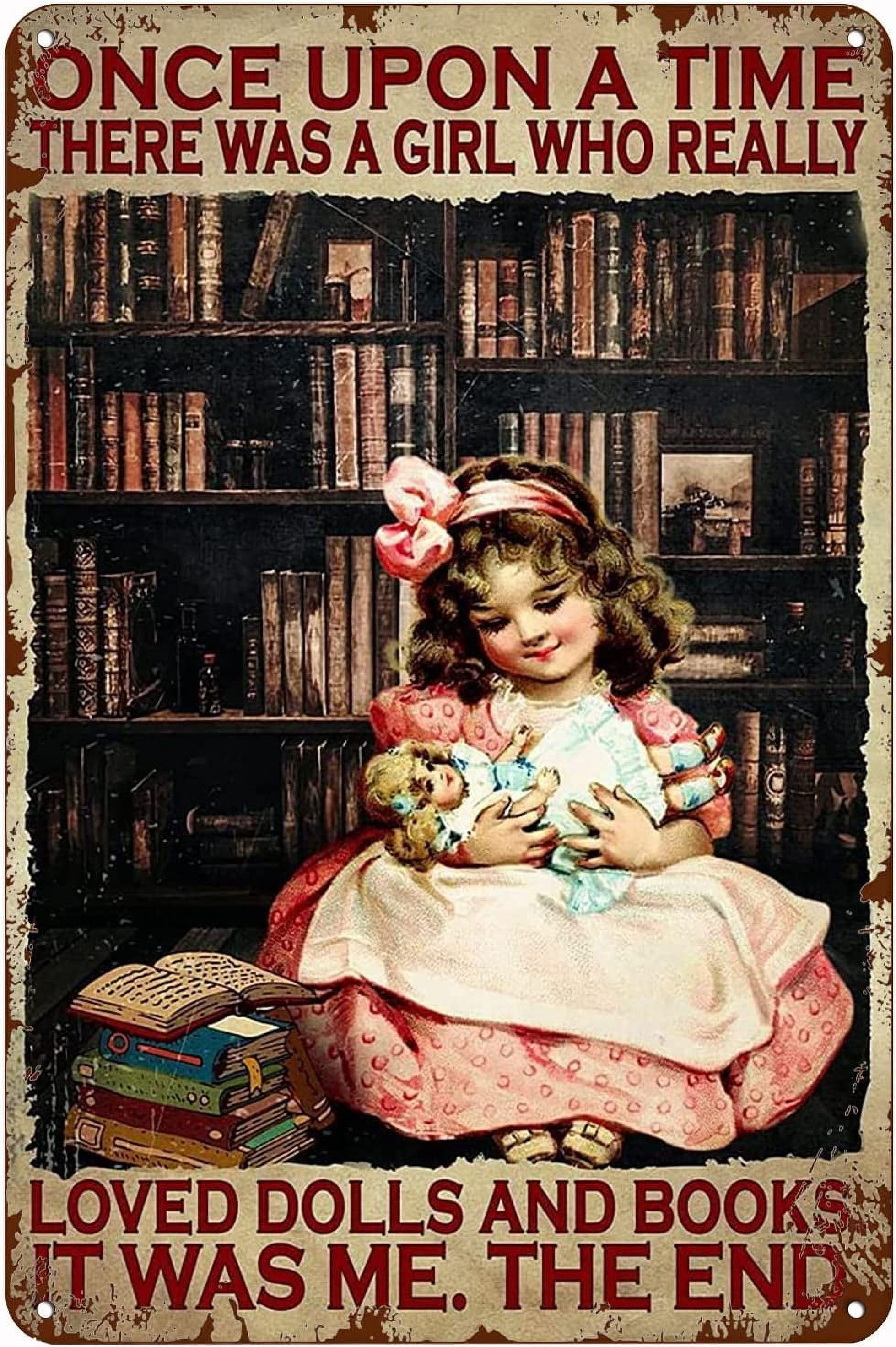 Vintage Aluminum Sign Metal Poster Plaque Books and Dolls Lover, Once ...