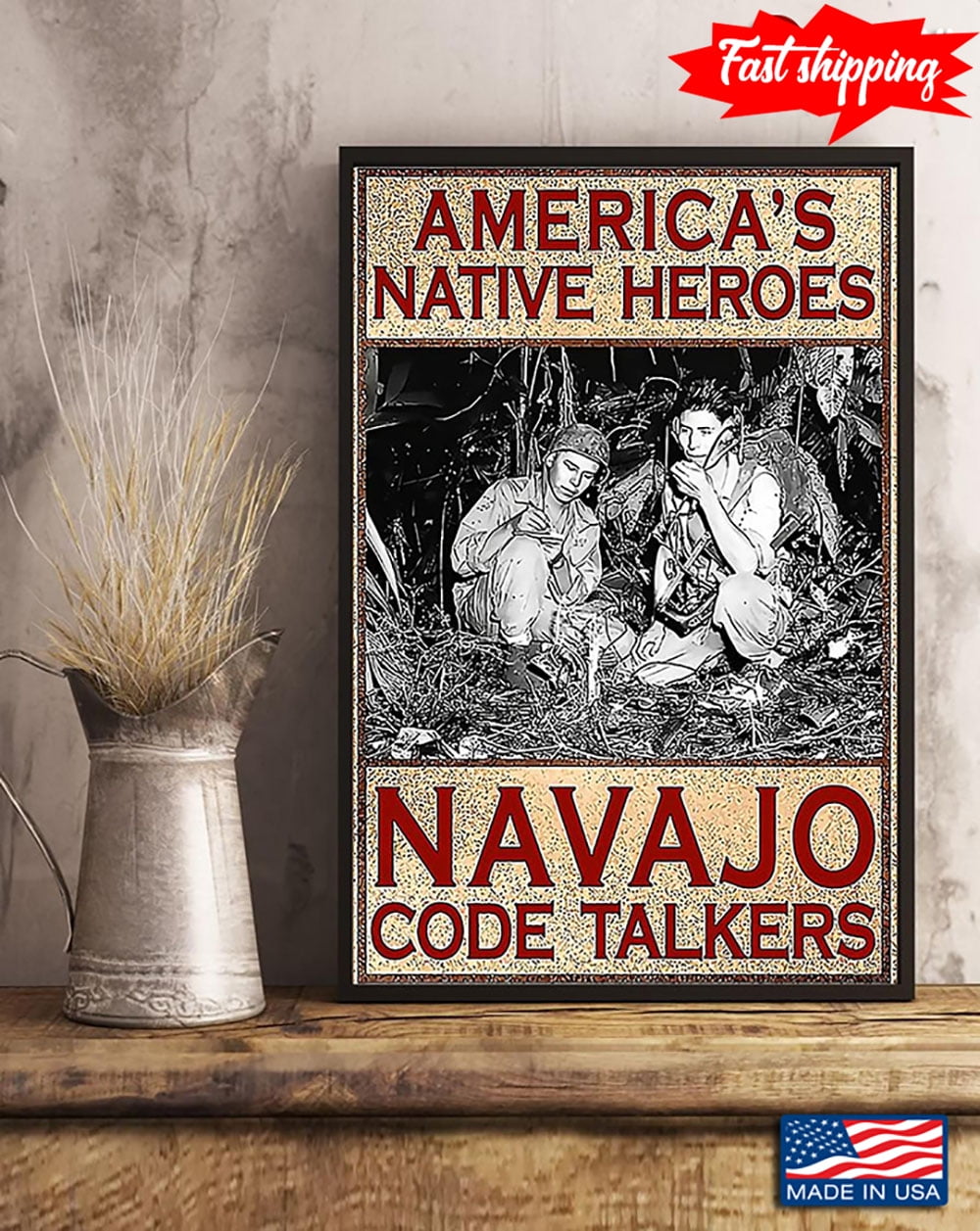 Vintage America's Native Heroes Navajo Code Talkers 16 x 24 Inch Poster ...