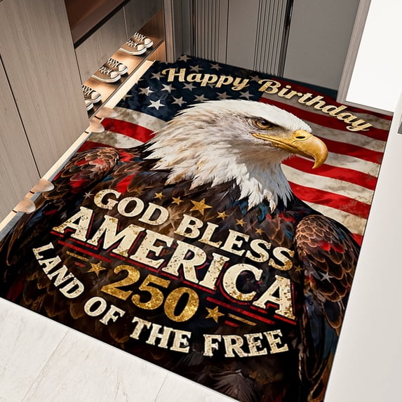 Vintage American Bald Eagle US Flag Area Rug 1776-2026 250th ...