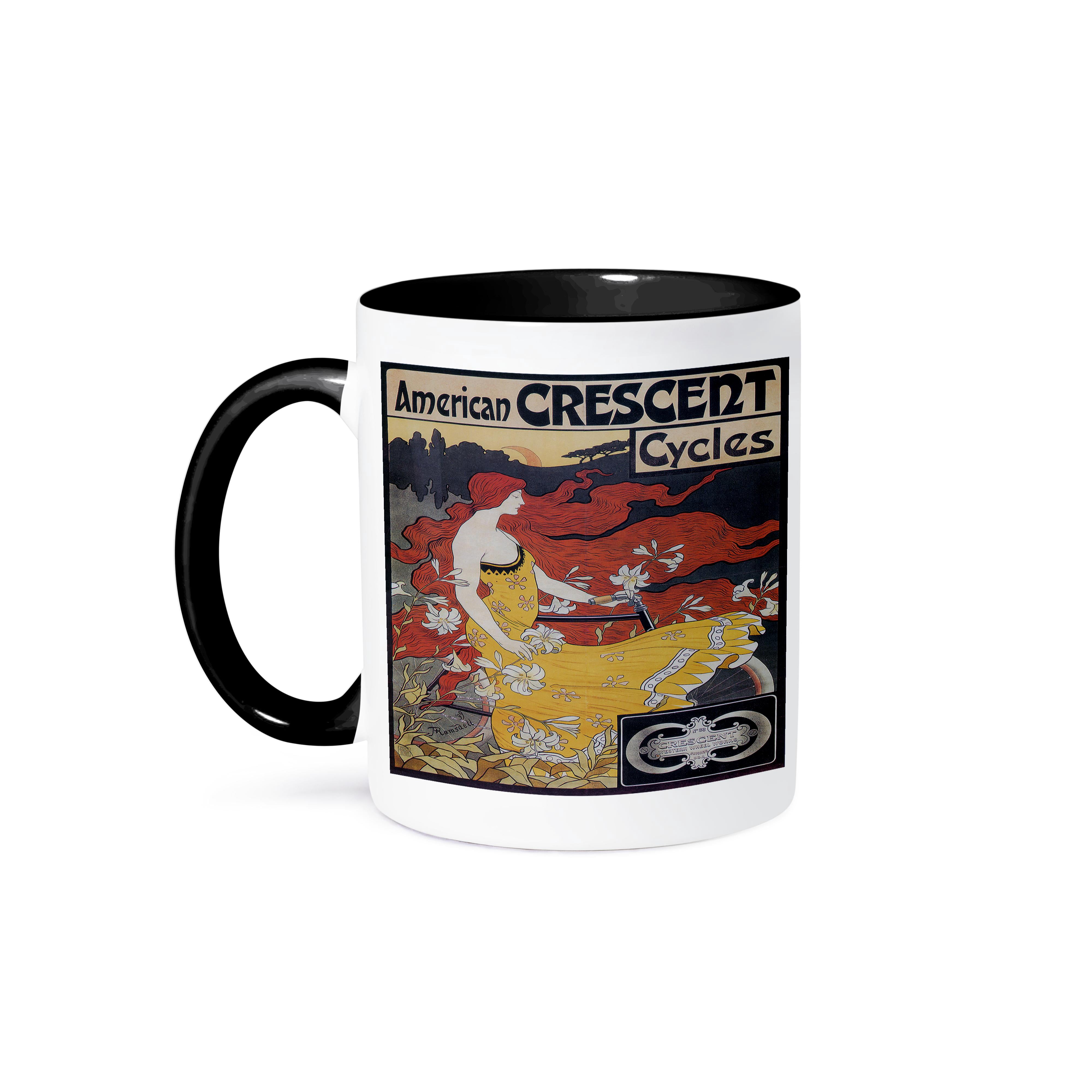 Vintage American Crescent Cycles Advertising Poster, 15oz Two-Tone ...