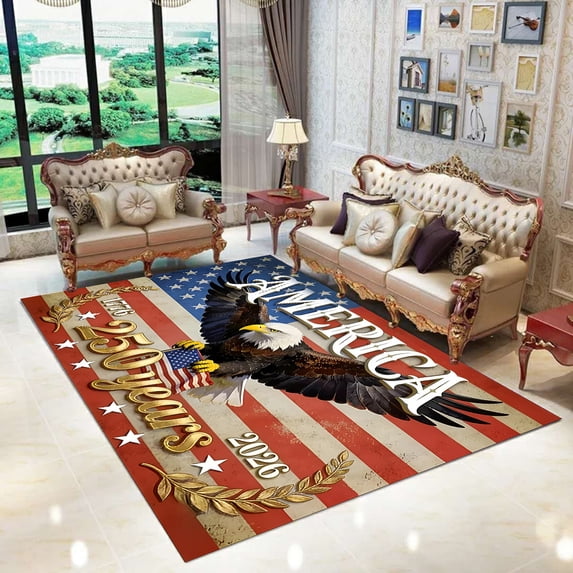Vintage American Eagle 1776 USA Flag Area Rug 250th Anniversary ...