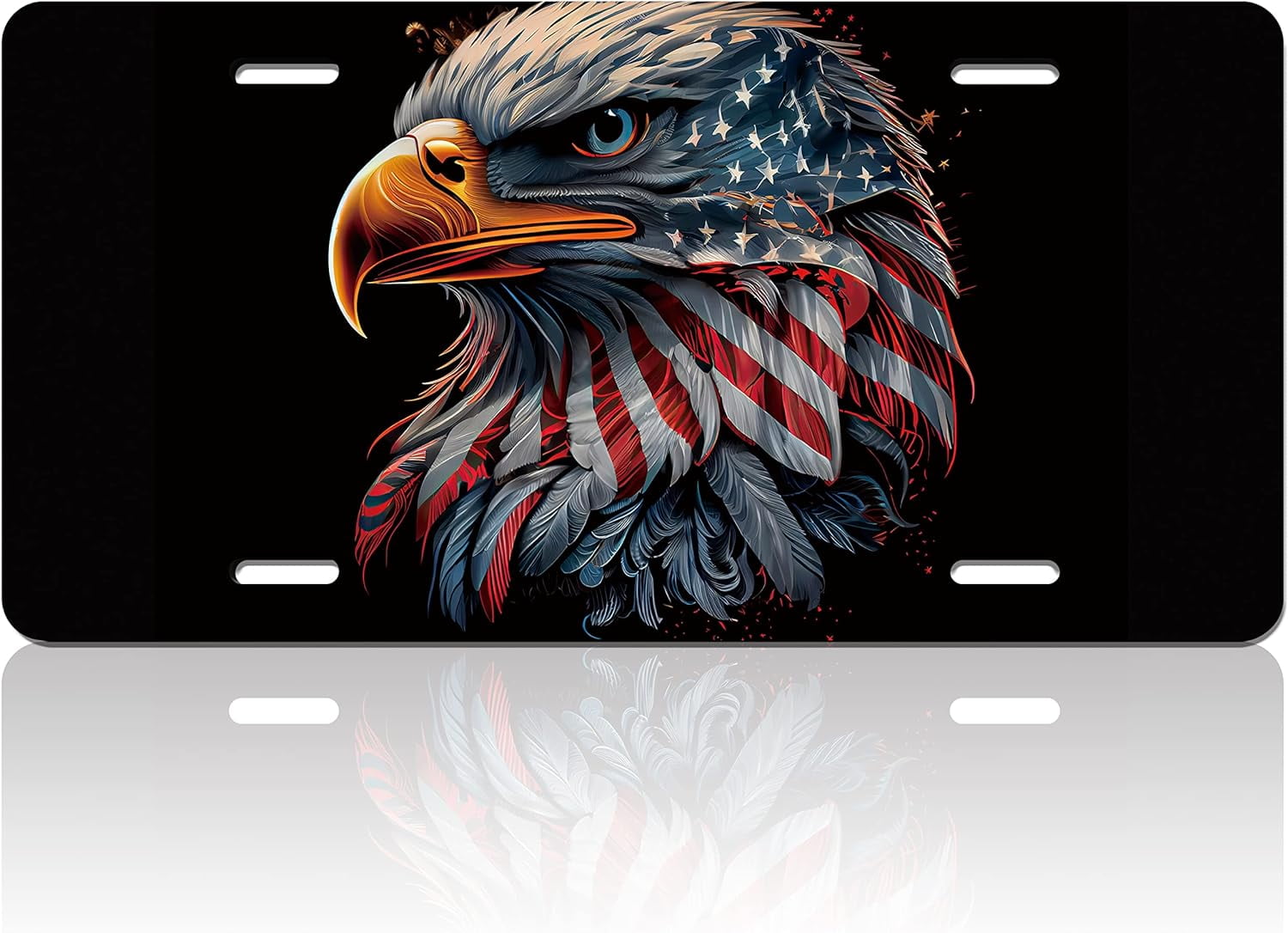 Vintage American Flag Eagle License Plate Cover USA License Plate ...