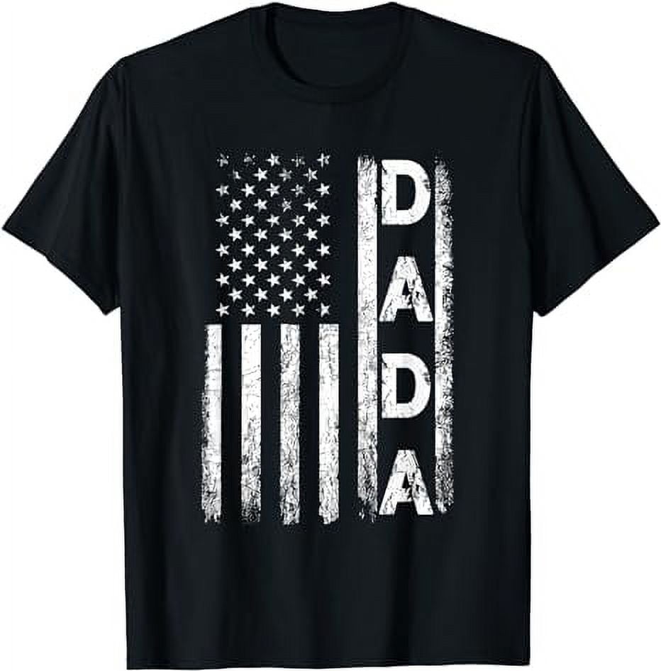 Vintage American Flag Father's Day 4th of July Funny DADA T-Shirt ...