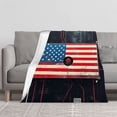 Vintage American Flag Flannel Blanket - Durable Soft & Warm Cozy Design ...