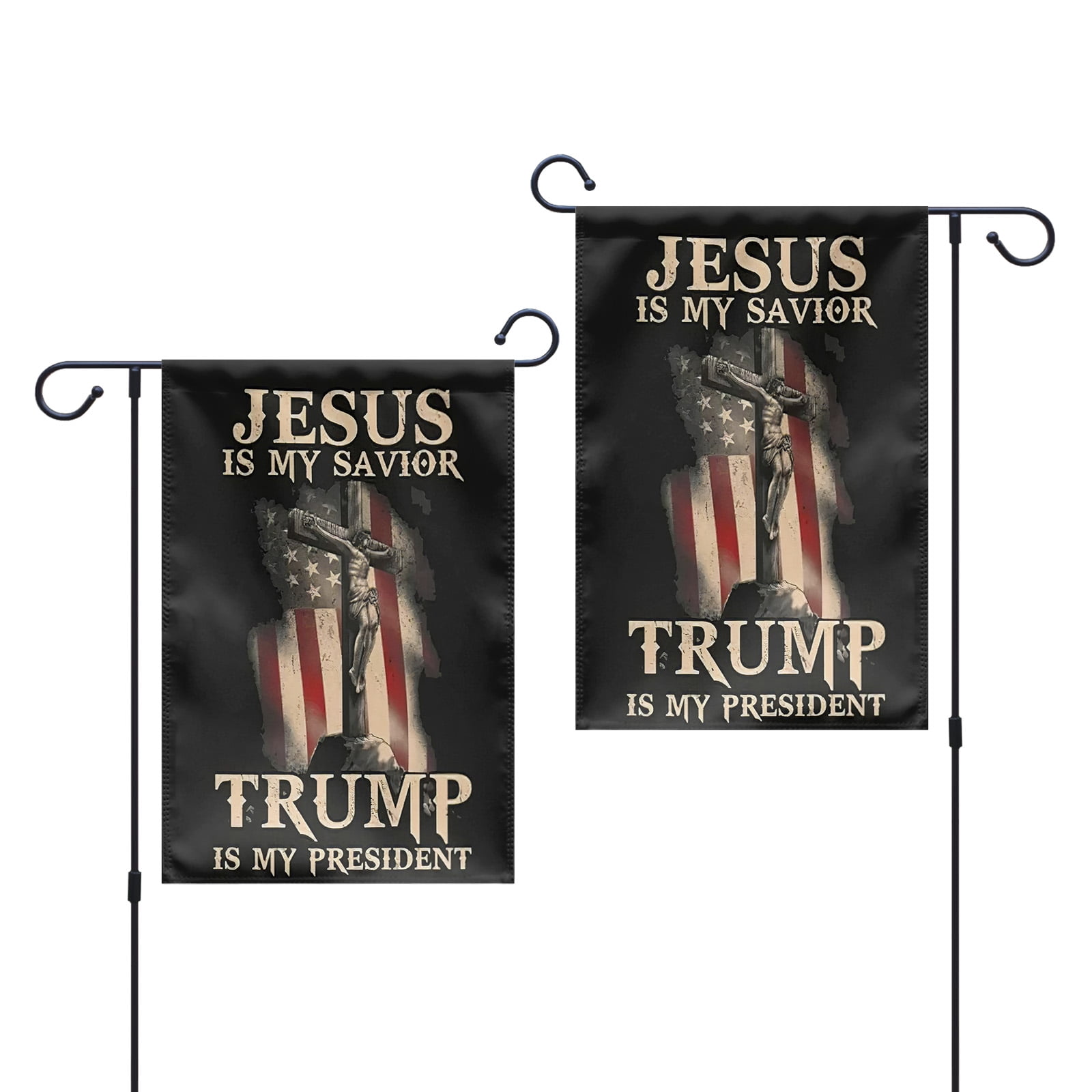 Vintage American Flag Jesus Is My Savior Trump Is My President Garden ...