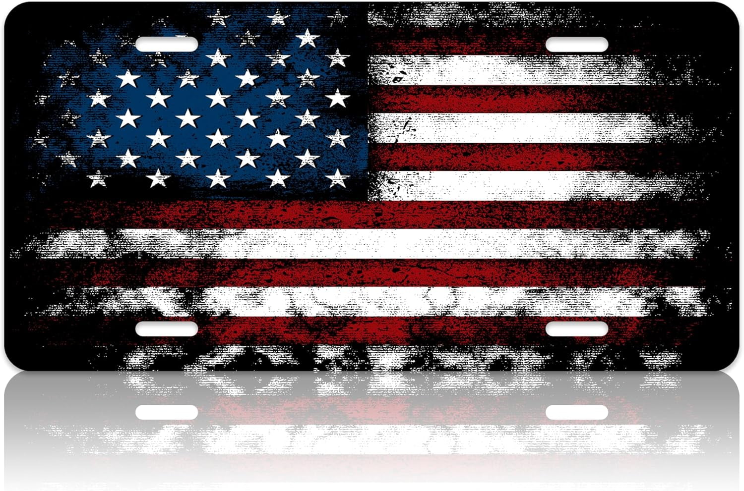 Vintage American Flag License Plate Cover USA Flag Car Front Rust-Proof ...