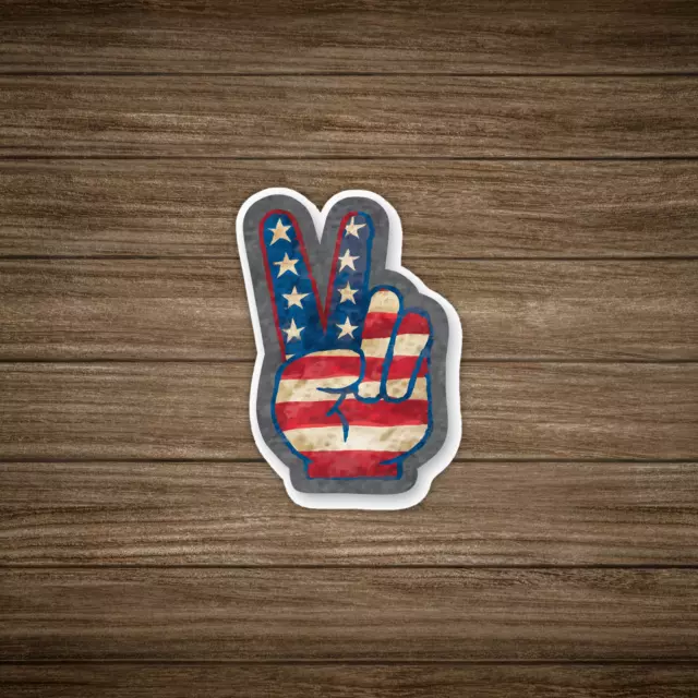 Vintage American Flag Peace Sign Sticker - Patriotic Usa Decal 1960S ...