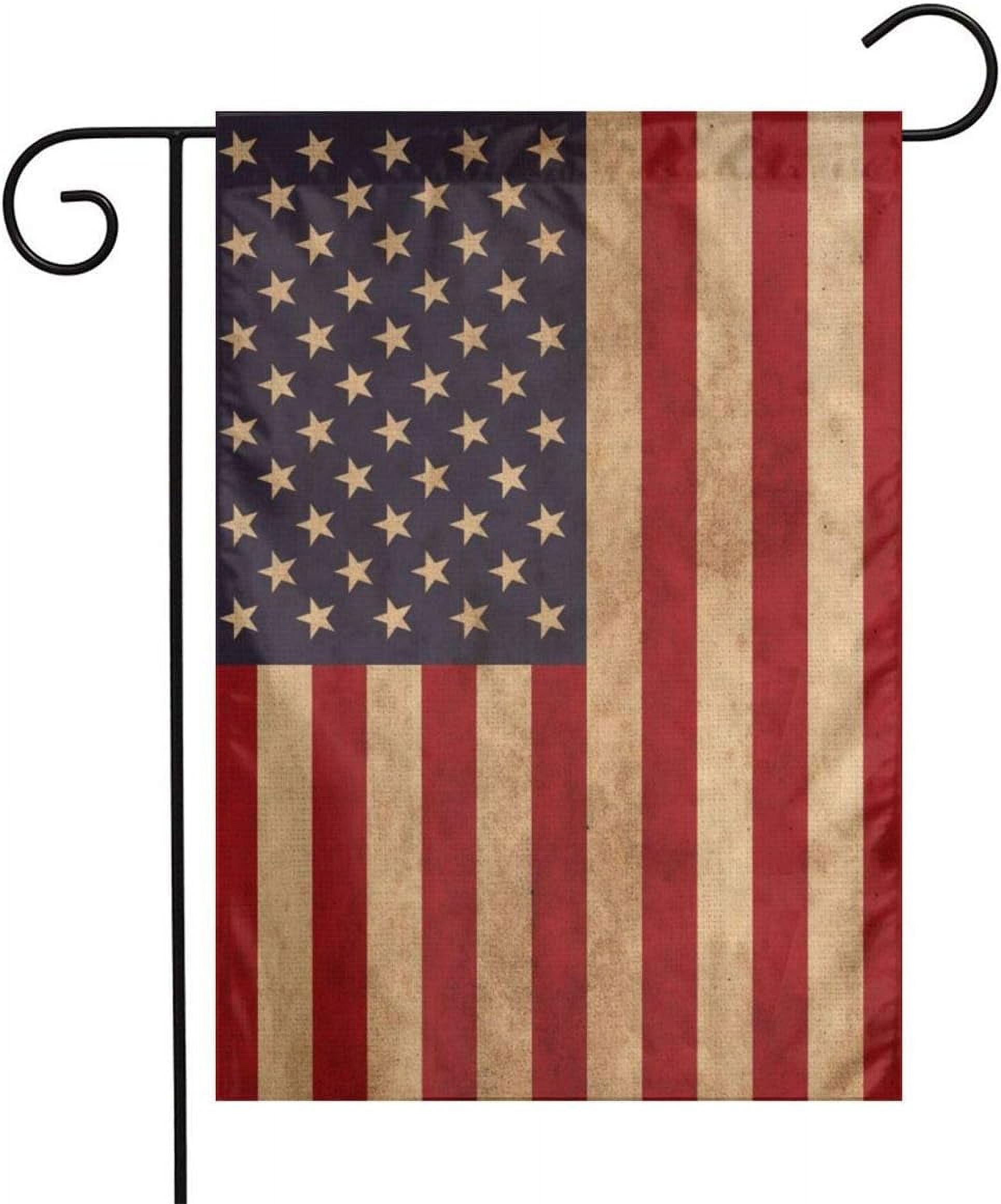 Vintage American Flag Rustic Primitive Distressed Tea Stained Country ...
