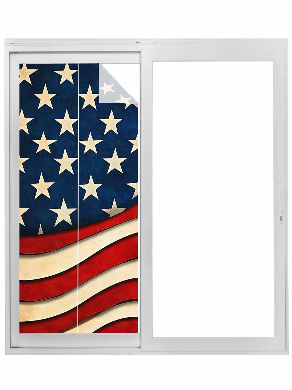 Vintage American Flag Window Privacy Film Stained Glass Window Film ...