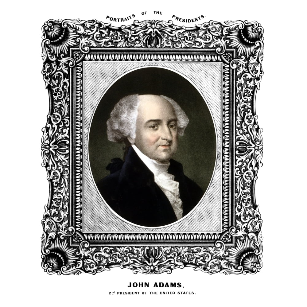 Vintage American History print of a color portrait of President John ...