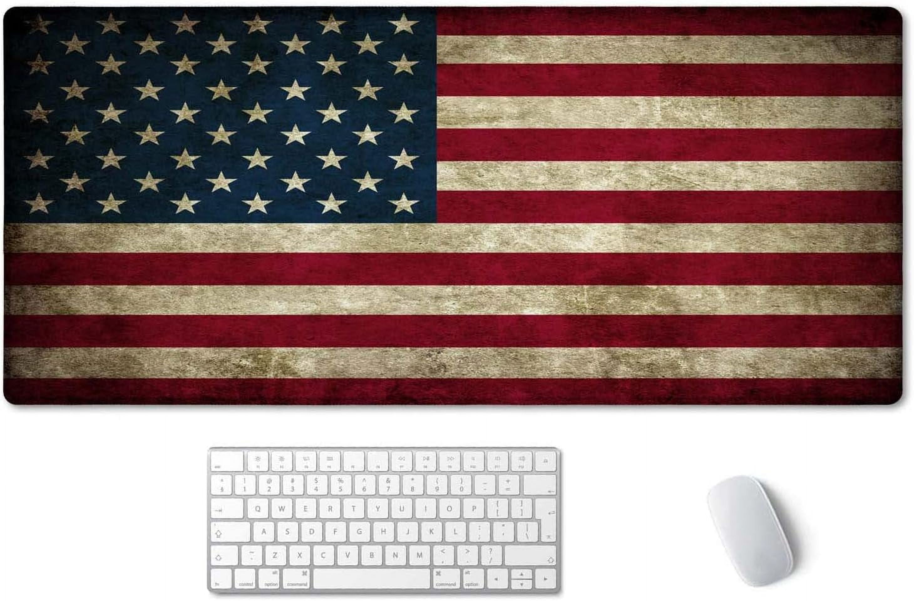 Vintage American Patriotic US Flag Mouse Pad 35.4 x 15.7 Inch XXL Full ...