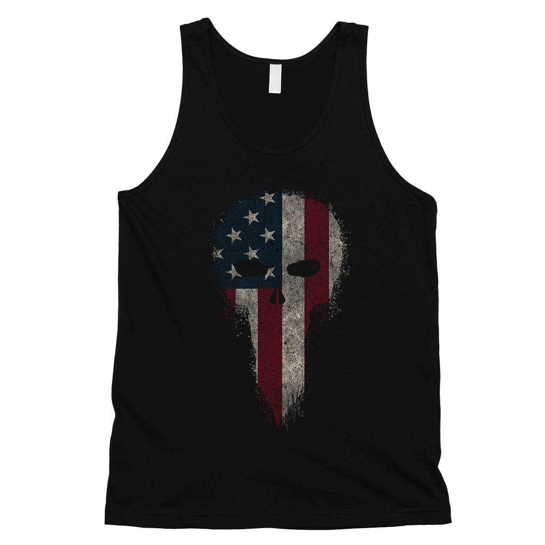 Vintage American Skull Mens Black Graphic Tank Top For 4th of July ...