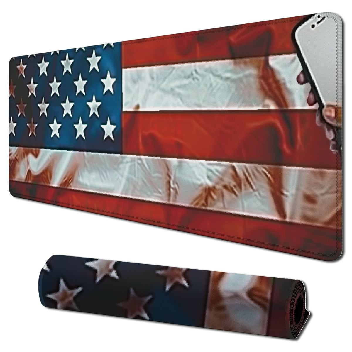 Vintage American Usa Flag Prints Large Office Gaming Mouse Pad Strong Adhesion And Durability