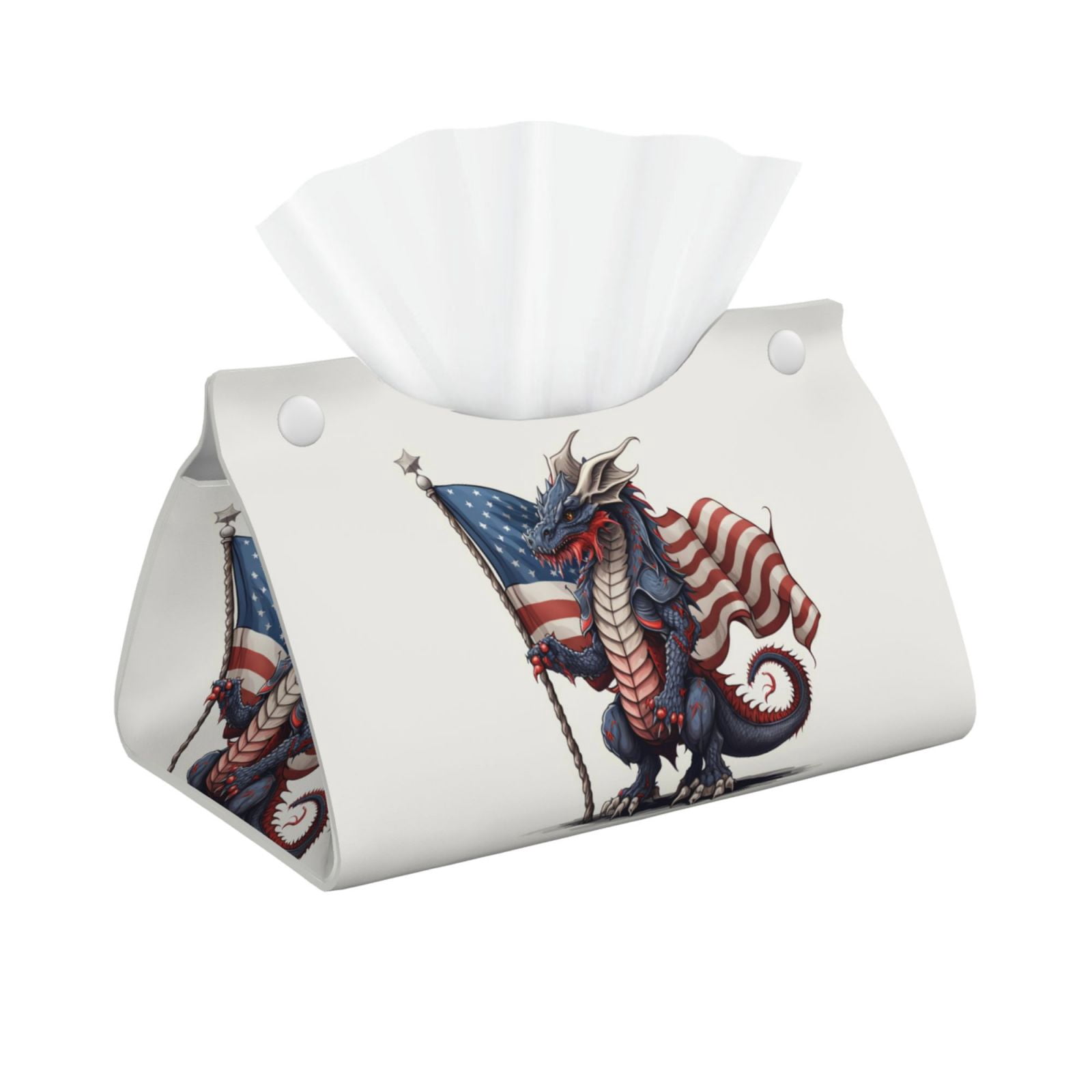 Vintage American flag Dragon Leather Tissue Box Cover - Long PVC Tissue ...