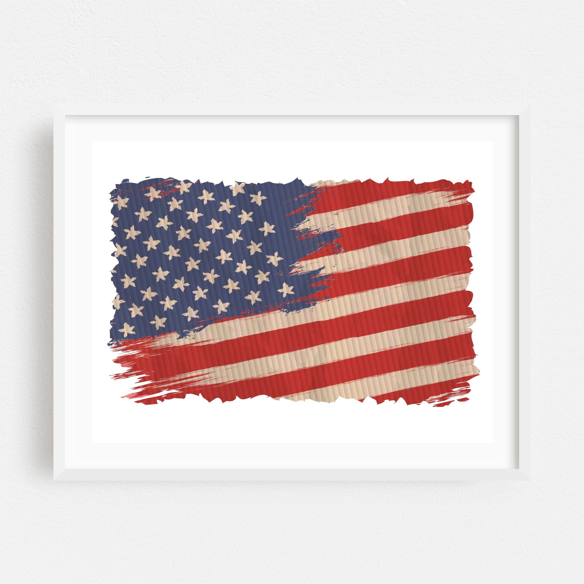 Vintage American flag from old cardboard. - Mixed Media Patriotic ...