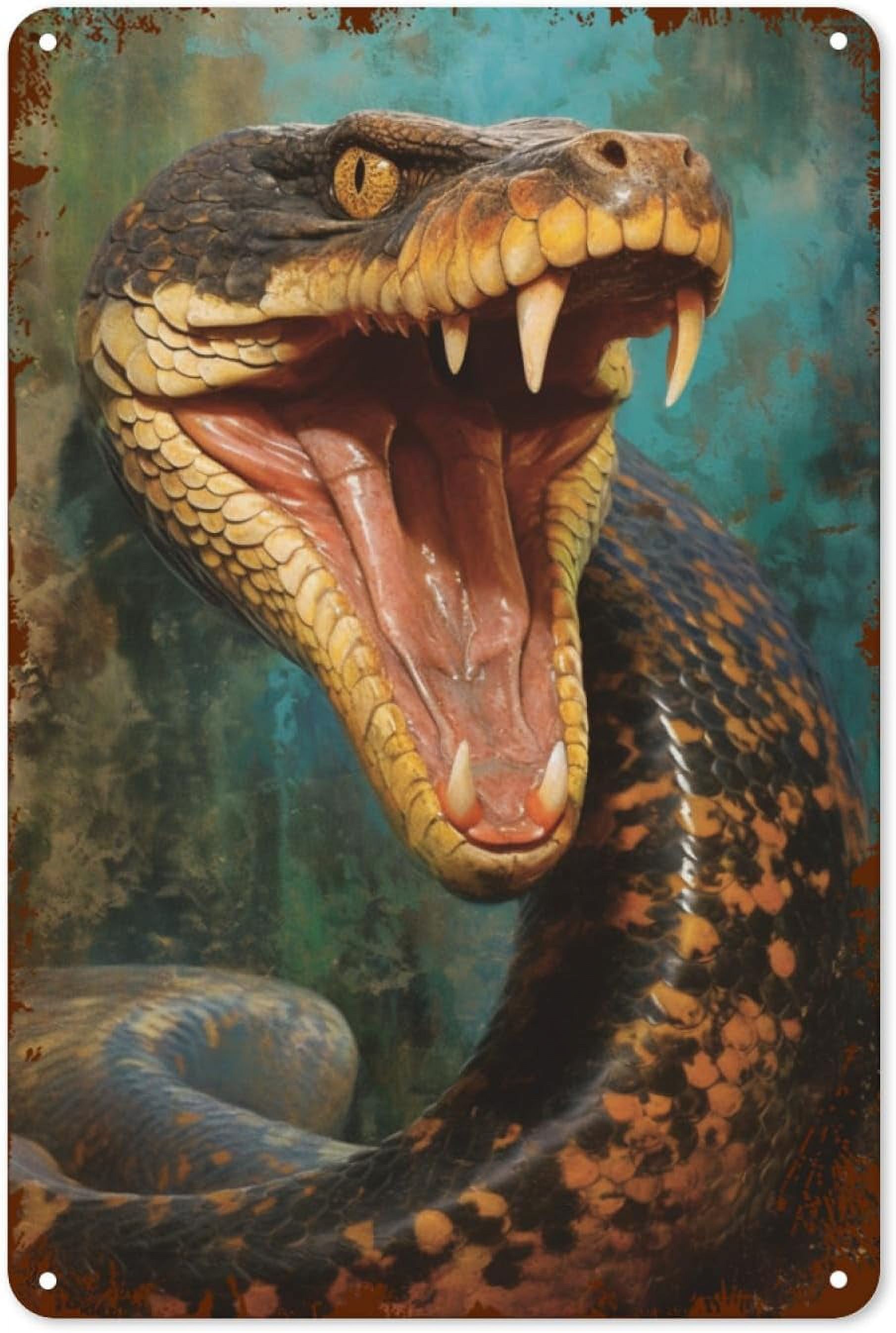 Vintage Anaconda Metal Tin Sign-Classic Wild Animals Tin Plate Retro ...