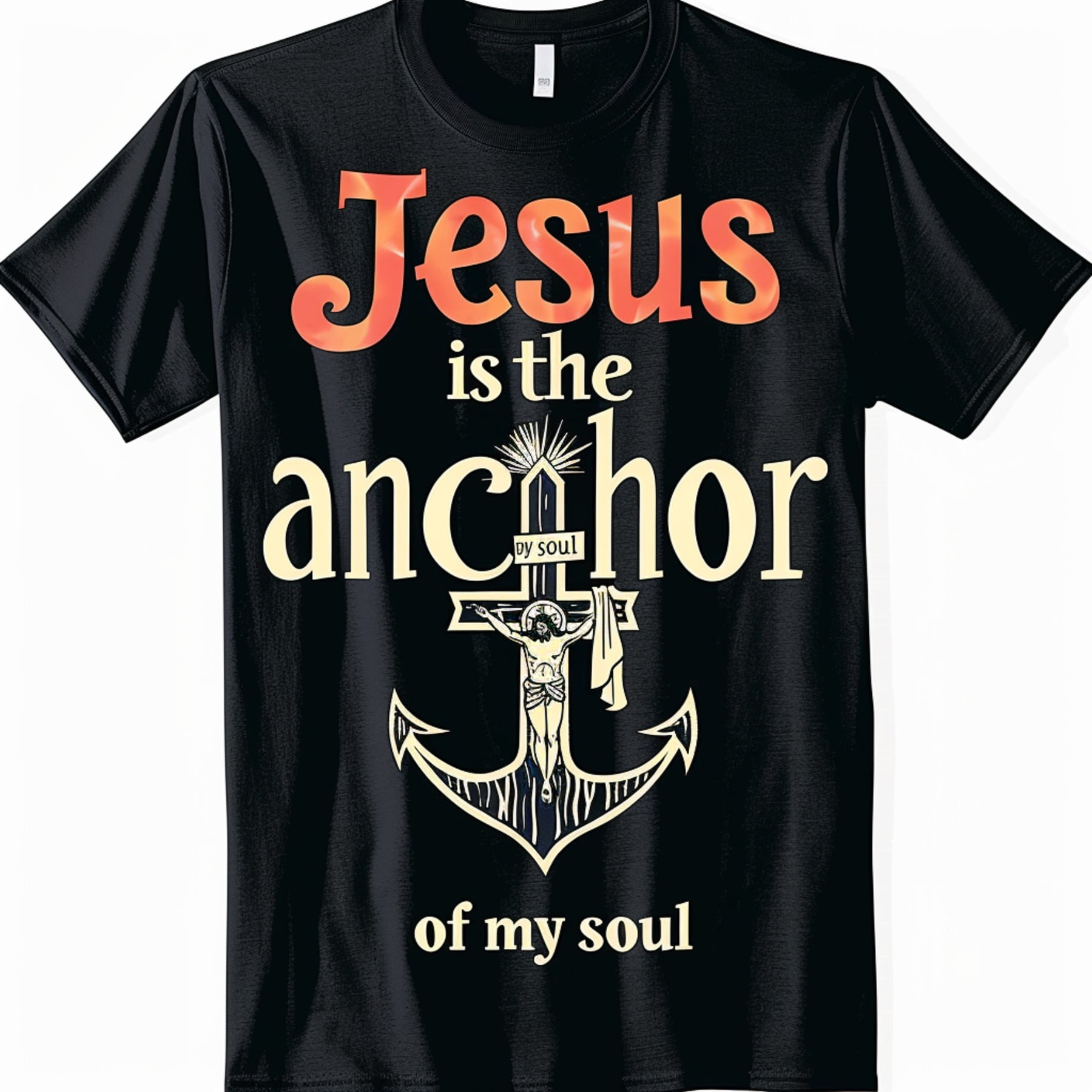 Vintage Anchor Retro T Shirt Old English Script Sea Captain Theme Bold ...