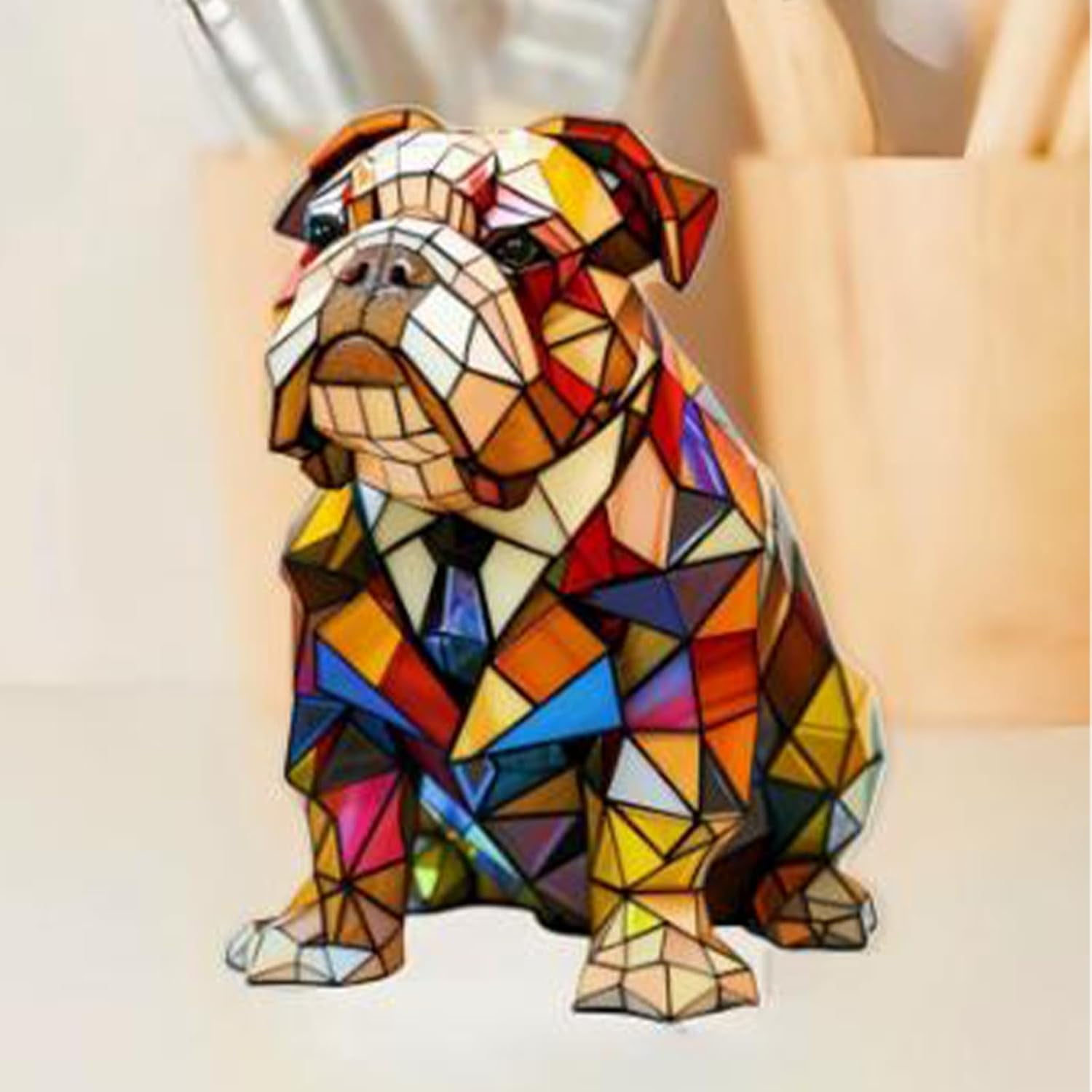 Vintage Animal Night Light Pug Lamp Stained Resin Mosaic Large,Corgi ...