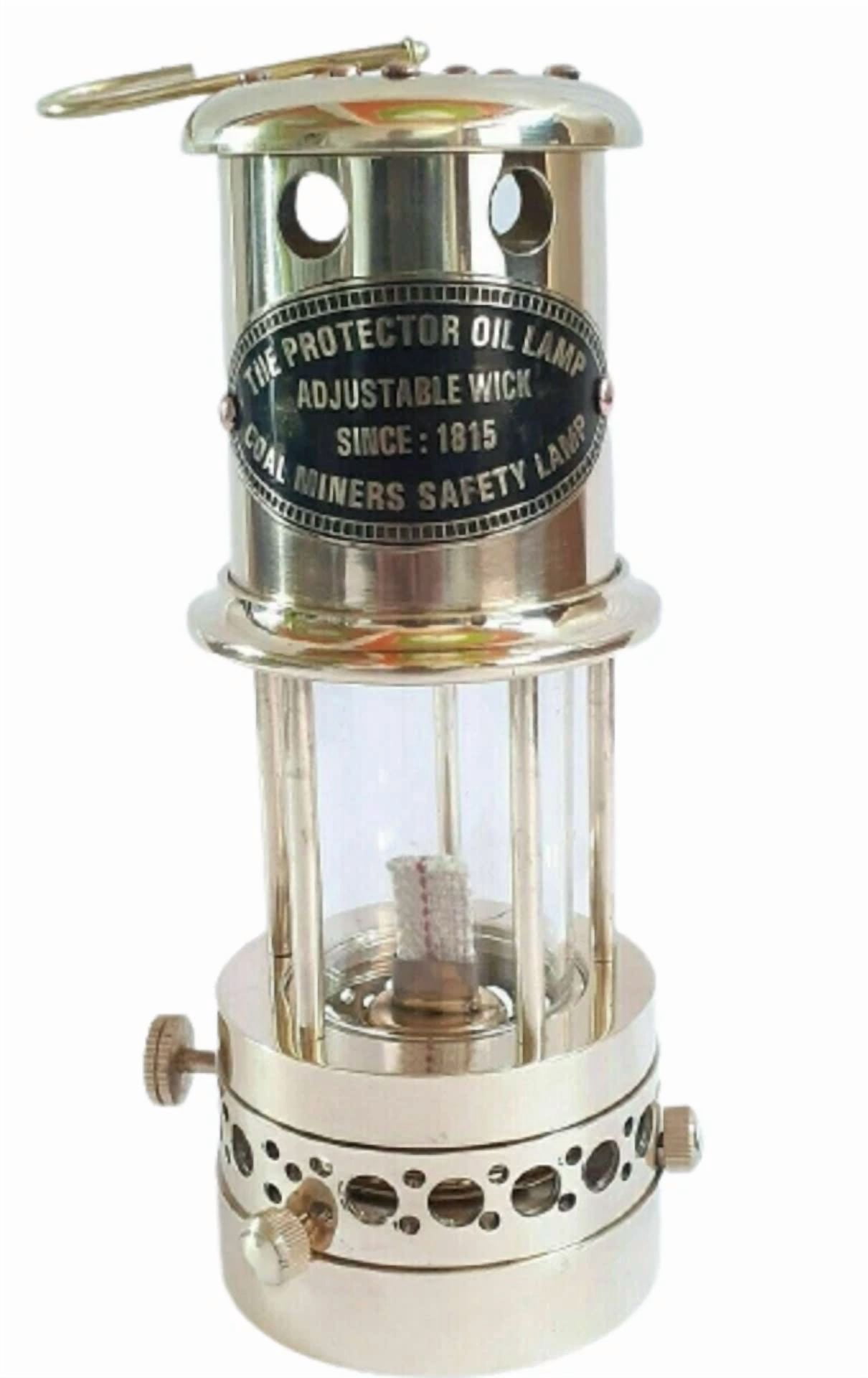Vintage Antique Brass Miner Lamp Lantern Collectible Nautical Maritime ...