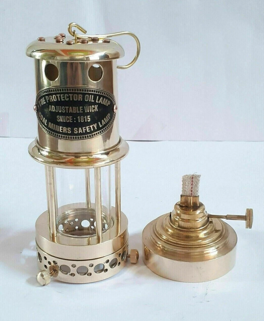 Vintage Antique Brass Miner Lamp Lantern Collectible Nautical Maritime ...
