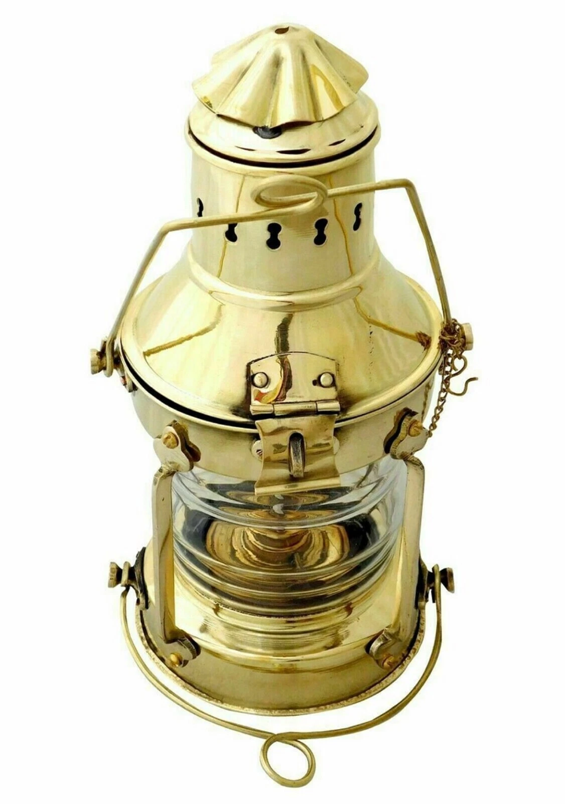 Vintage Antique Brass Oil Lamp Lantern Collectible Nautical Maritime ...