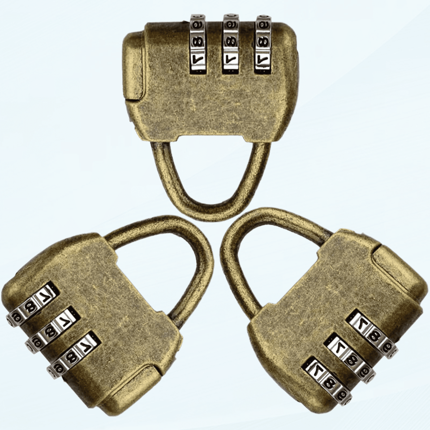 Vintage Antique Style 3 Digit Combination Lock Mini Bronze Password ...