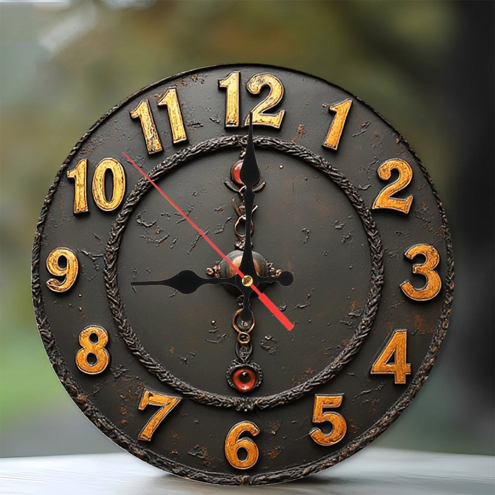 Vintage Antique Style Wall Clock Roman Numerals Metal 10-Inch Silent ...