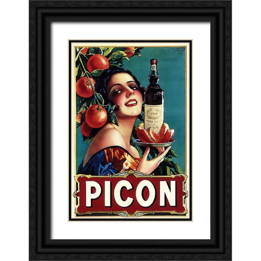 Vintage Apple Collection 11x14 Black Ornate Wood Framed with Double ...