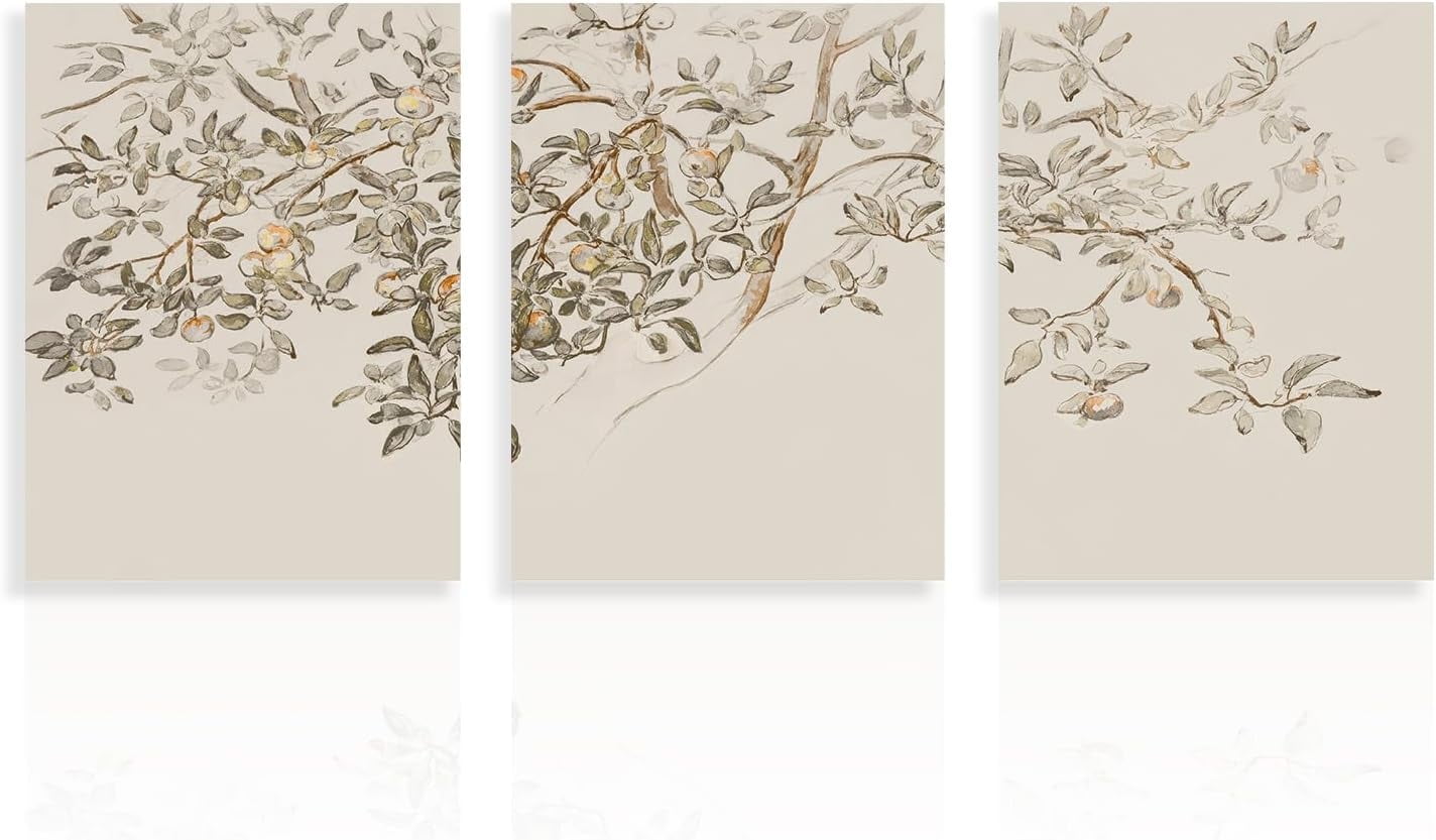 Vintage Apple Tree Wall Art Set of 3 Rustic Farmhouse Wall Decor French ...
