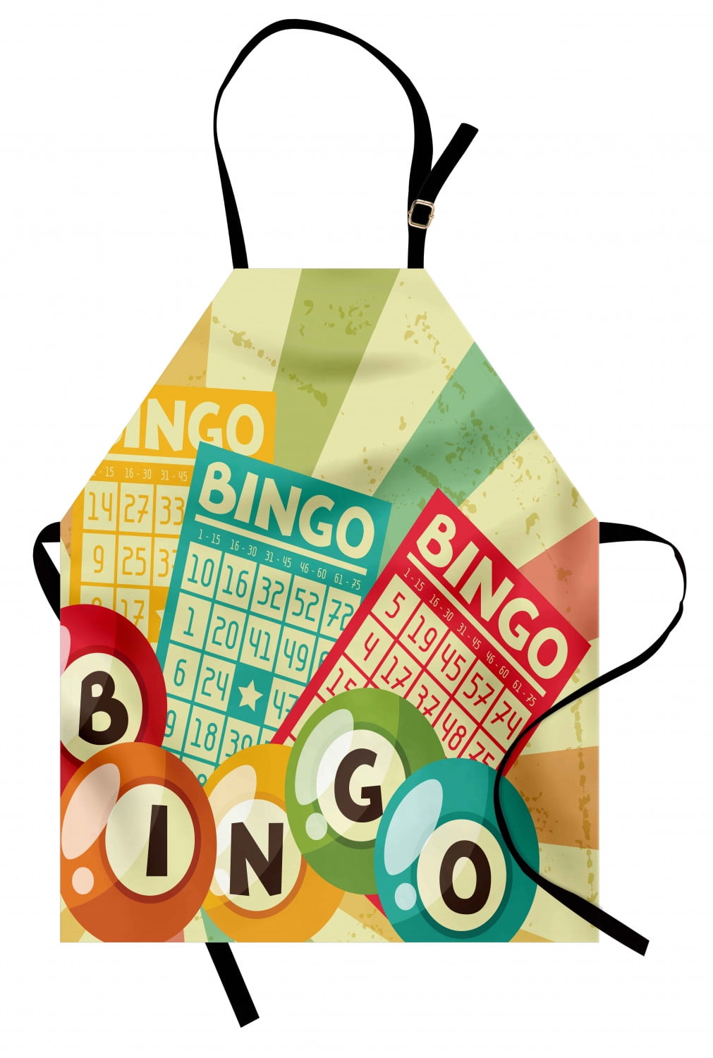 Vintage Apron Bingo Game with Ball and Cards Pop Art Stylized Lottery ...